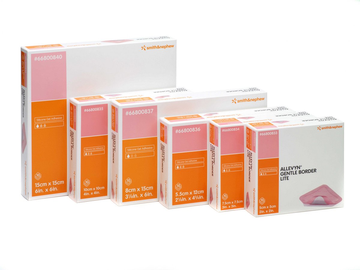 Allevyn Gentle Border LITE 5.5x12cm 10stk | Icepharma